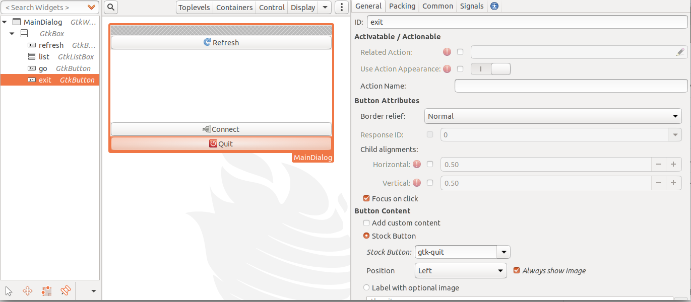 GTK Choice box with Glade and Python - How To Train Your Robot